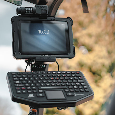 RAM® Universal Forklift Post Mount with Round Plate & Accessory Option ...