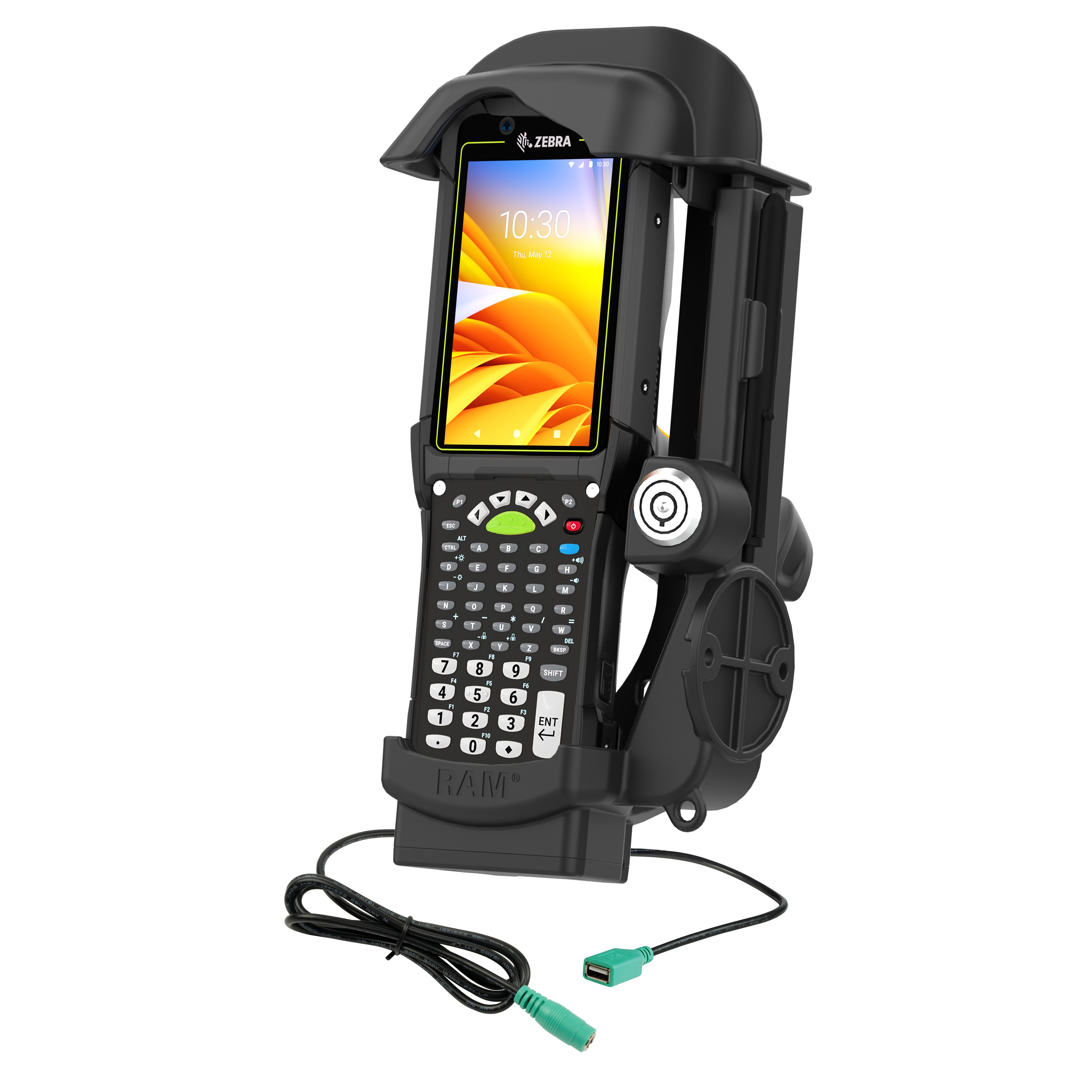 RAM® Locking Powered Dock + Single USB-A for Zebra MC9400 & MC9300 ...