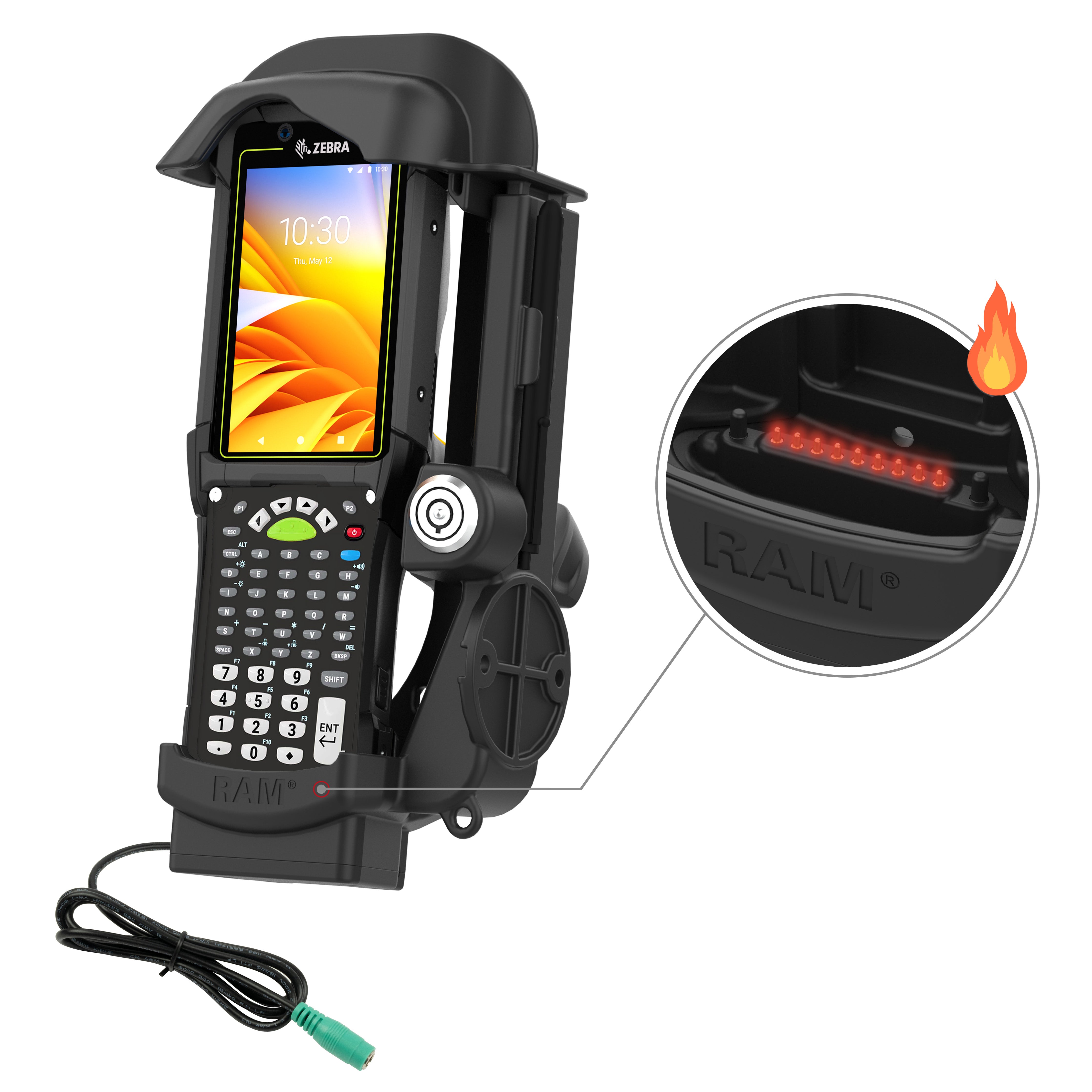 RAM® Locking Powered Dock for Zebra MC9400 & MC9300 - Heated Pins – RAM ...