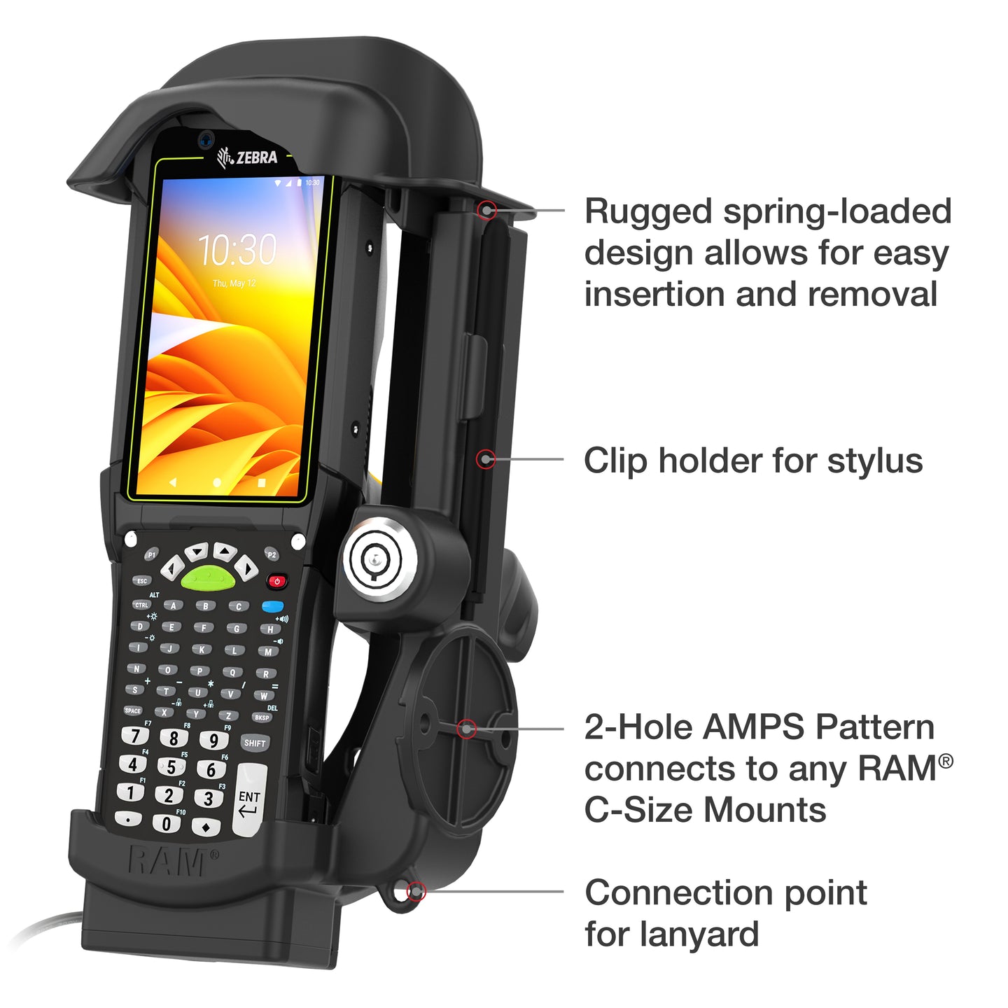 RAM® Locking Powered Dock for Zebra MC9400 & MC9300 – RAM Mounts