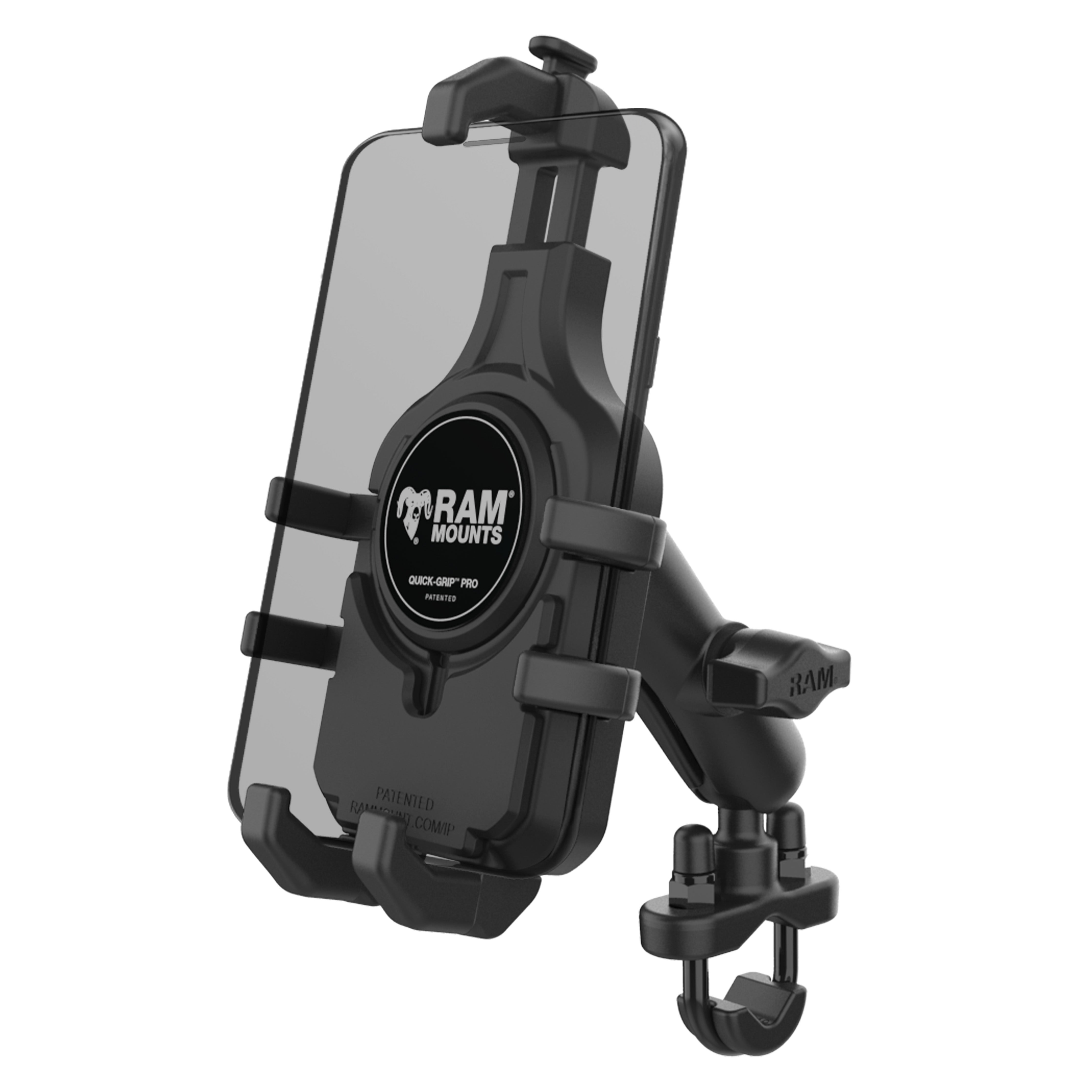 RAM® Quick-Grip™ Pro Phone Mount with Handlebar U-Bolt Base - Medium ...