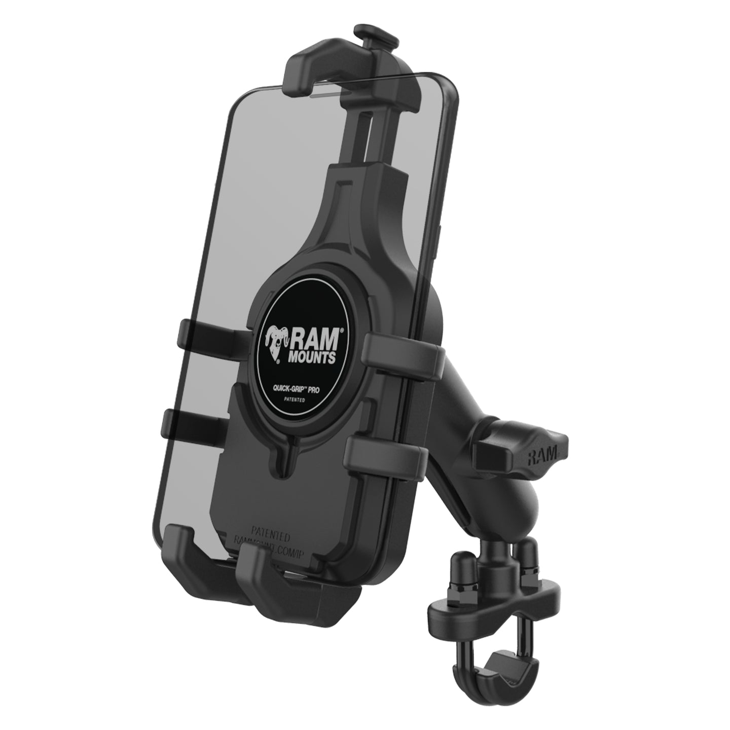 RAM® Quick-Grip™ Pro Phone Mount with Handlebar U-Bolt Base - Medium ...