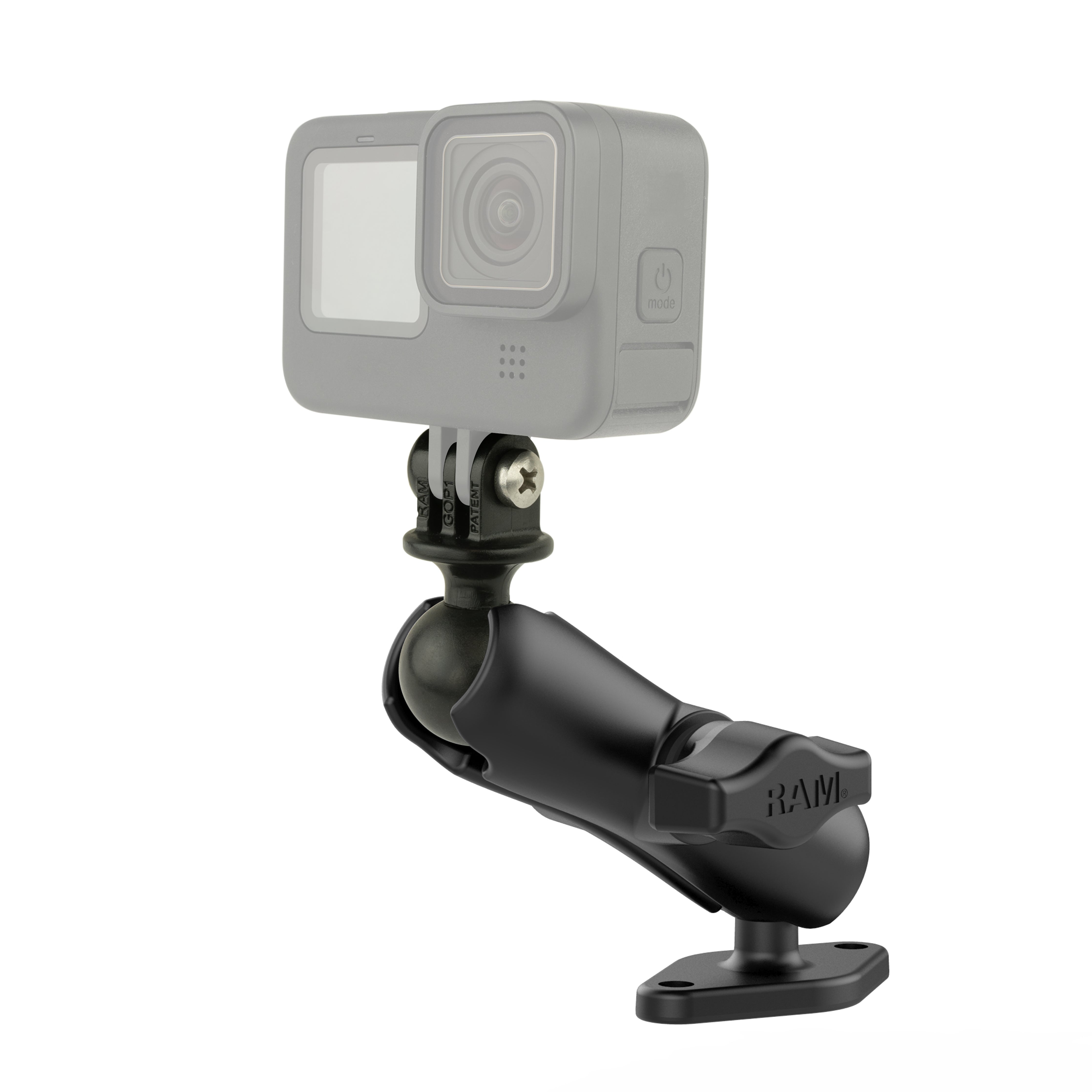 RAM® Double Ball Diamond Plate Mount with Action Camera Adapter – RAM ...
