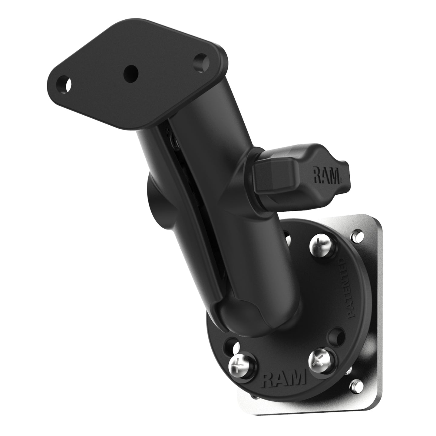 RAM® Double Ball Mount with Backing Plate & Diamond Plate – RAM Mounts