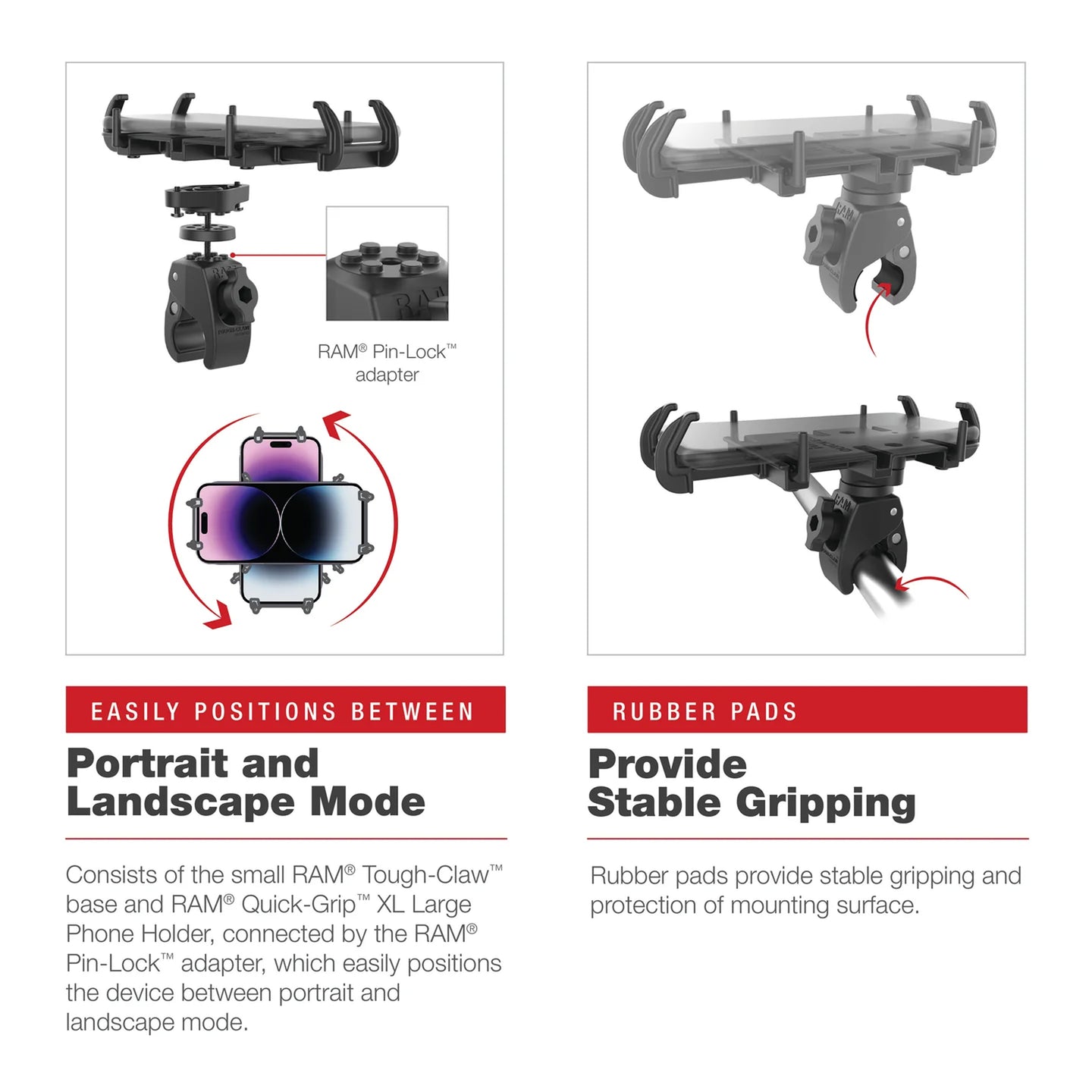 RAM® Low-Profile Tough-Claw™ Small Clamp Mount – RAM Mounts