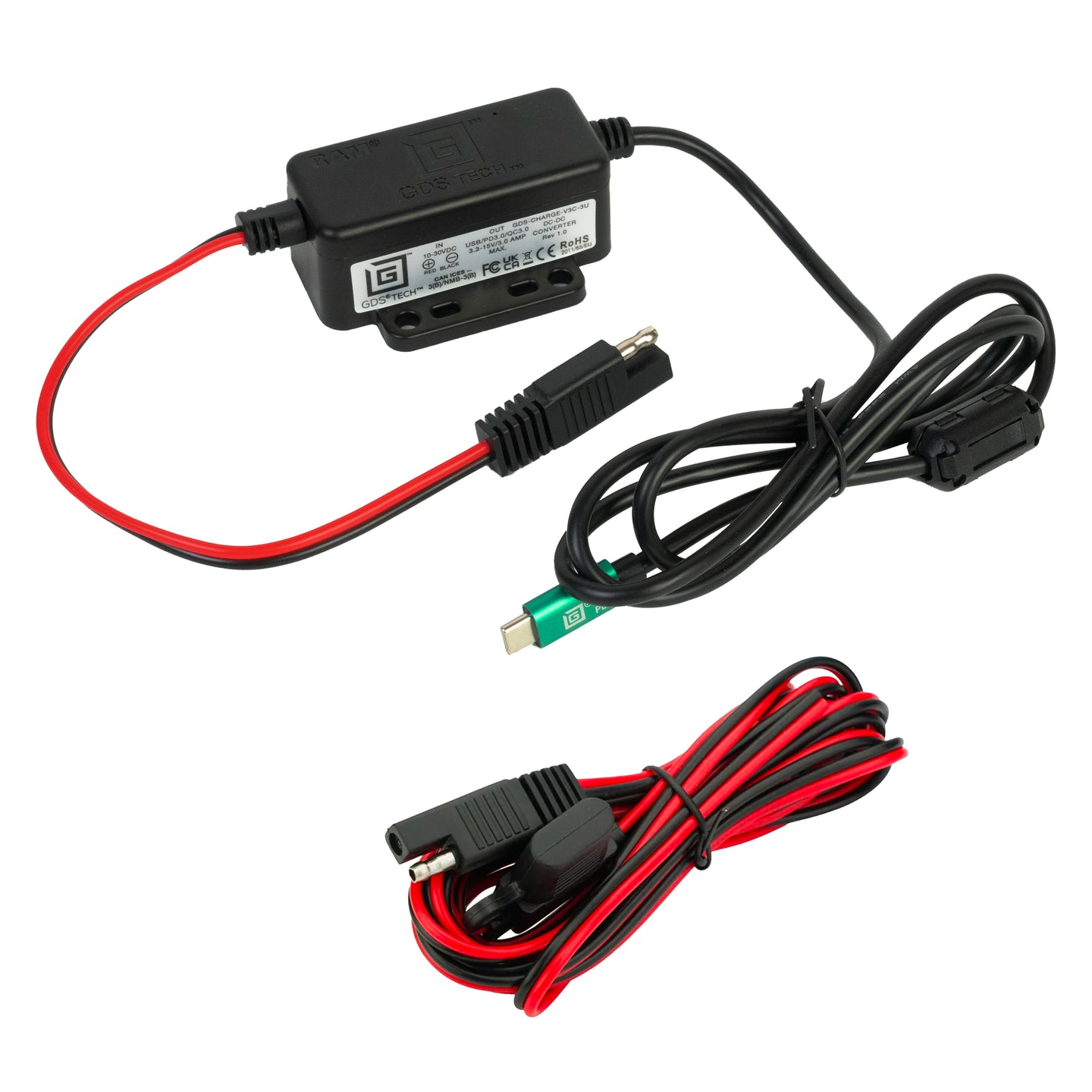GDS® Modular 10-30V Power Delivery Hardwire Charger with Male USB Type – RAM Mounts
