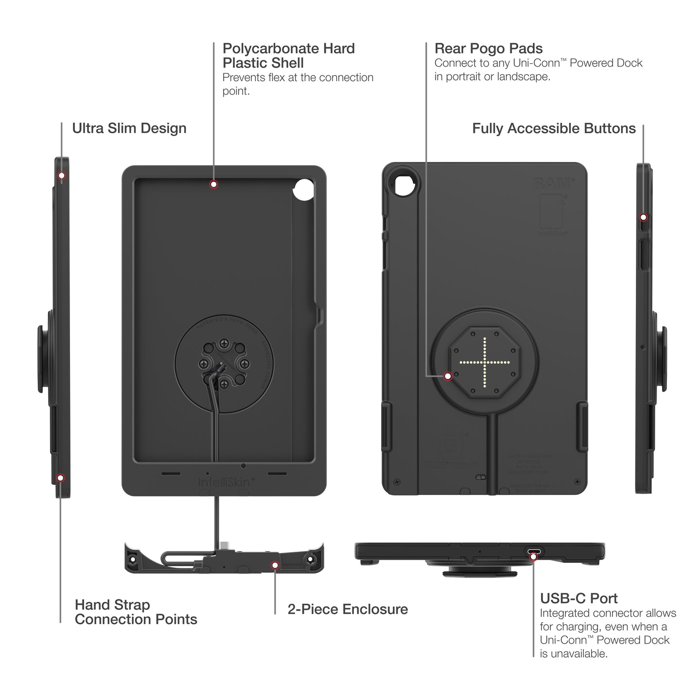 IntelliSkin® Thin-Case™ for Samsung Tab A9+ (Rear Pogo Pads) – RAM Mounts
