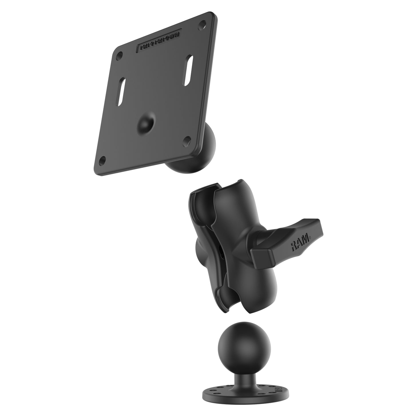 RAM® Double Ball Mount with 75x75mm VESA Plate - C Size Short – RAM Mounts