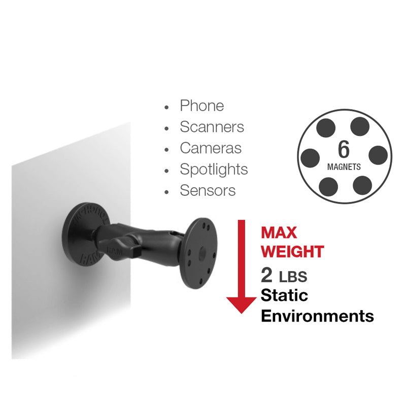 RAM® Tough-Mag™ 66MM Diameter Magnetic Ball Base with Steel Plate – RAM ...