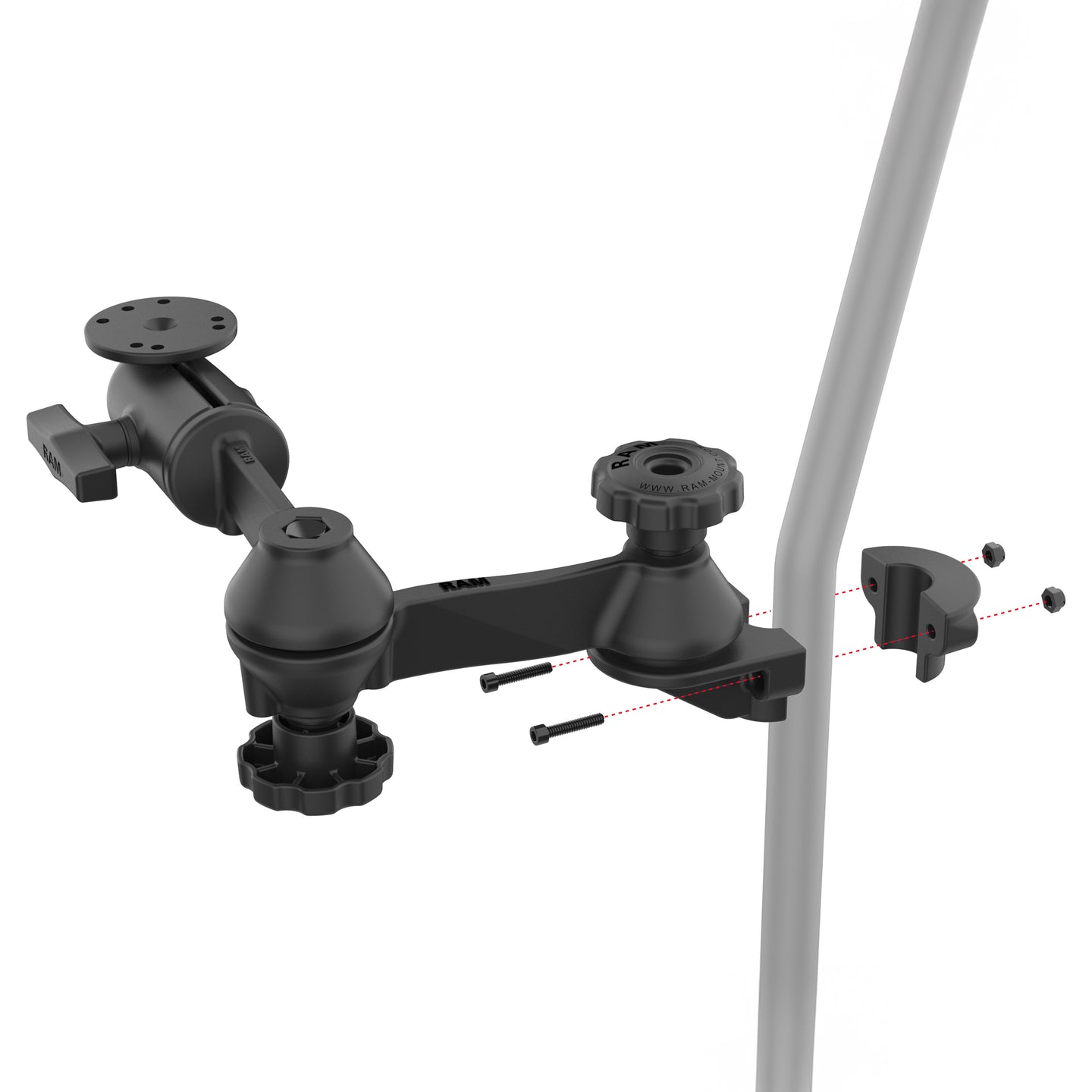 RAM® 90-Degree Dual Swing Arm Mount with Ball for Tough-Bar™ – RAM Mounts