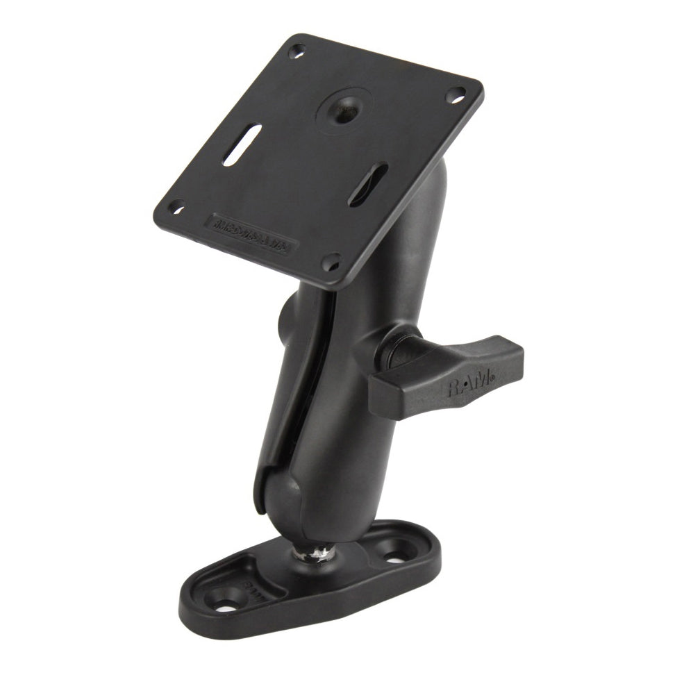 RAM® Double Ball Mount with 75x75mm VESA Plate and 2-Hole Base – RAM Mounts