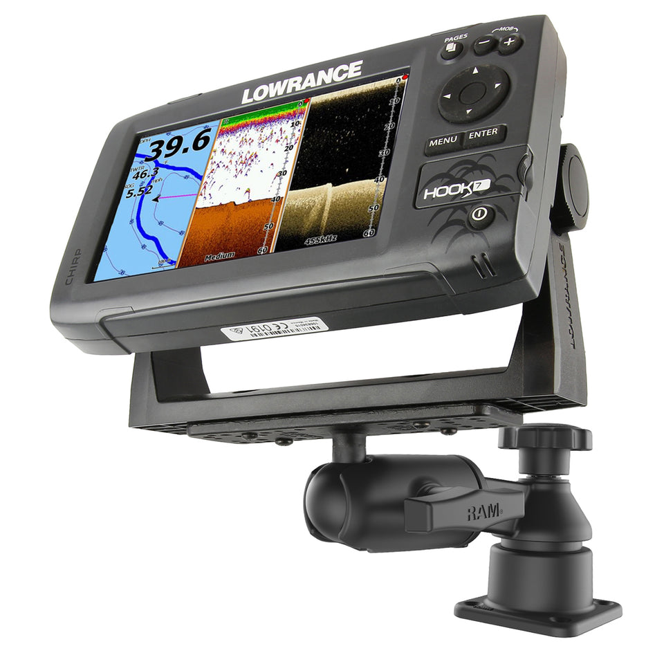 RAM® Horizontal 6" Swing Arm Mount with Ball & Socket Rectangular Plat ...