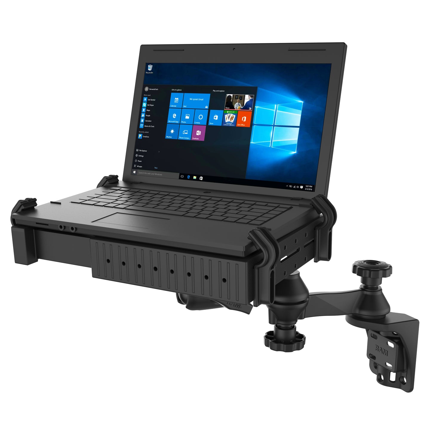 RAM® Tough-Tray™ Laptop Holder with Vertical Swing Arm Mount – RAM Mounts