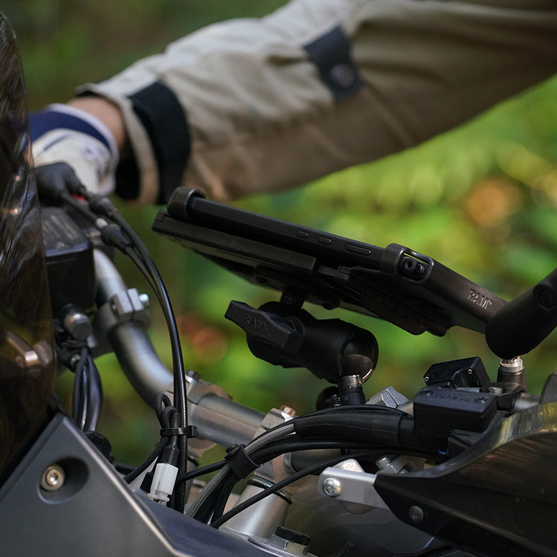 RAM® Handlebar U-Bolt Double Ball Mount with Round Plate - C Size Shor ...