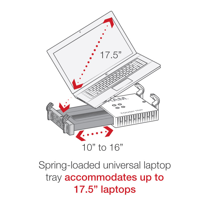 RAM® Tough-Tray™ Spring Loaded Laptop Tray – RAM Mounts