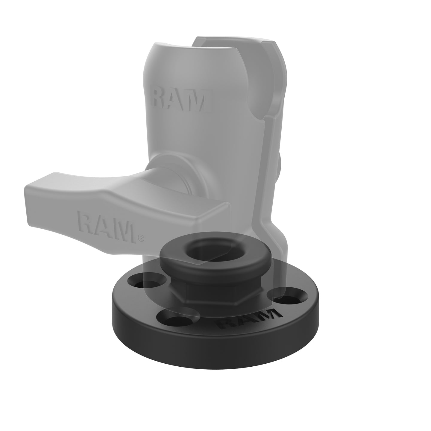 RAM® Round Base Adapter with Aluminum Octagon Button – RAM Mounts