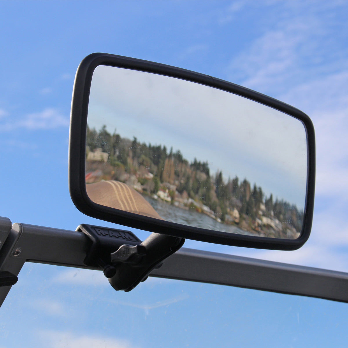 RAM® Glare Shield Clamp Mount with Rear View Mirror – RAM Mounts