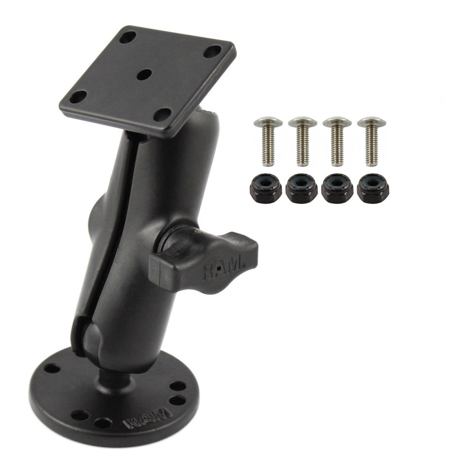 RAM® Drill-Down Double Ball Mount with Rectangle AMPS Plate & Hardware ...
