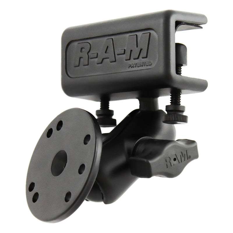 RAM® Glare Shield Clamp Double Ball Mount with Round Plate – RAM Mounts