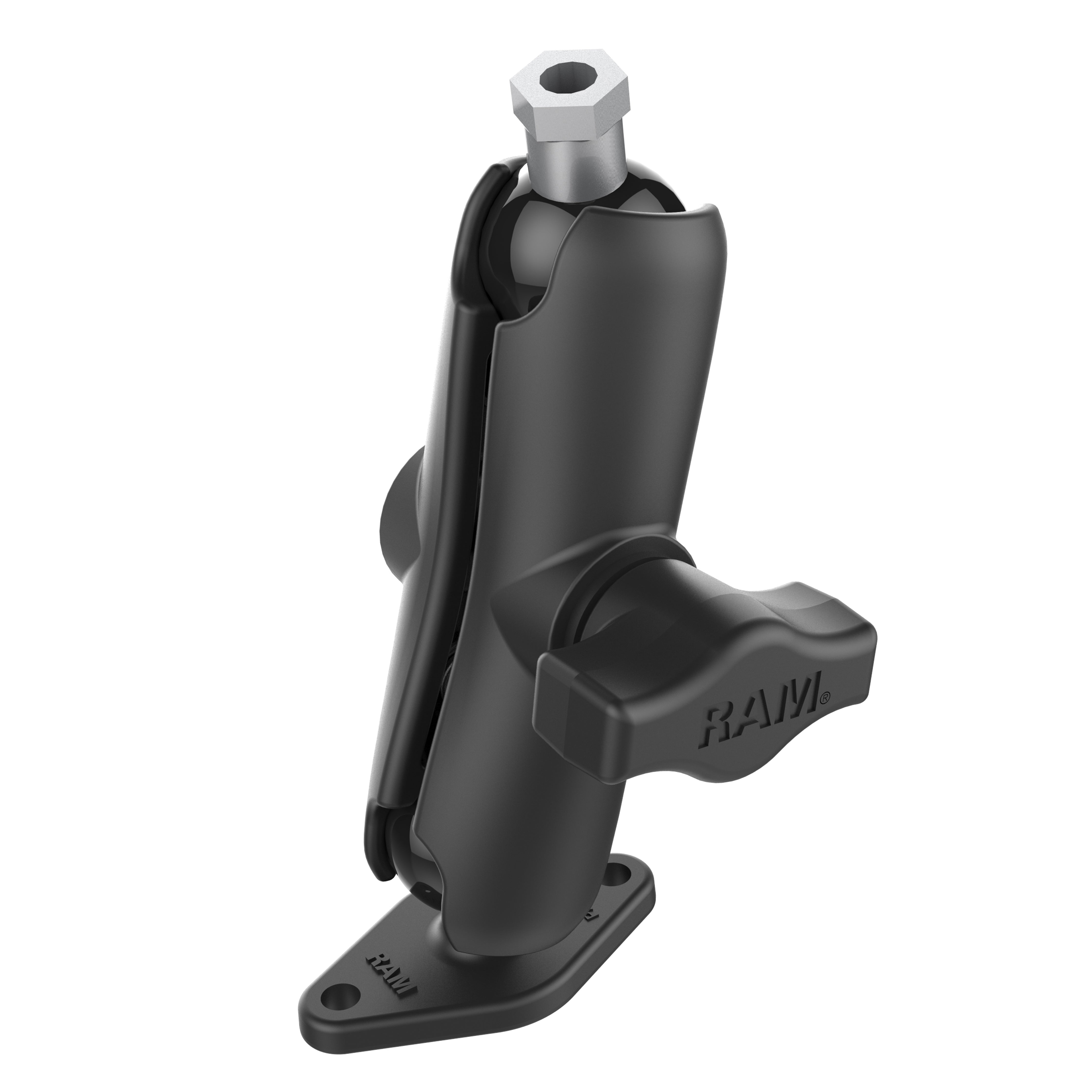 RAM® Double Ball Mount with Diamond Plate & 1/4"-20 Female Threaded Po ...