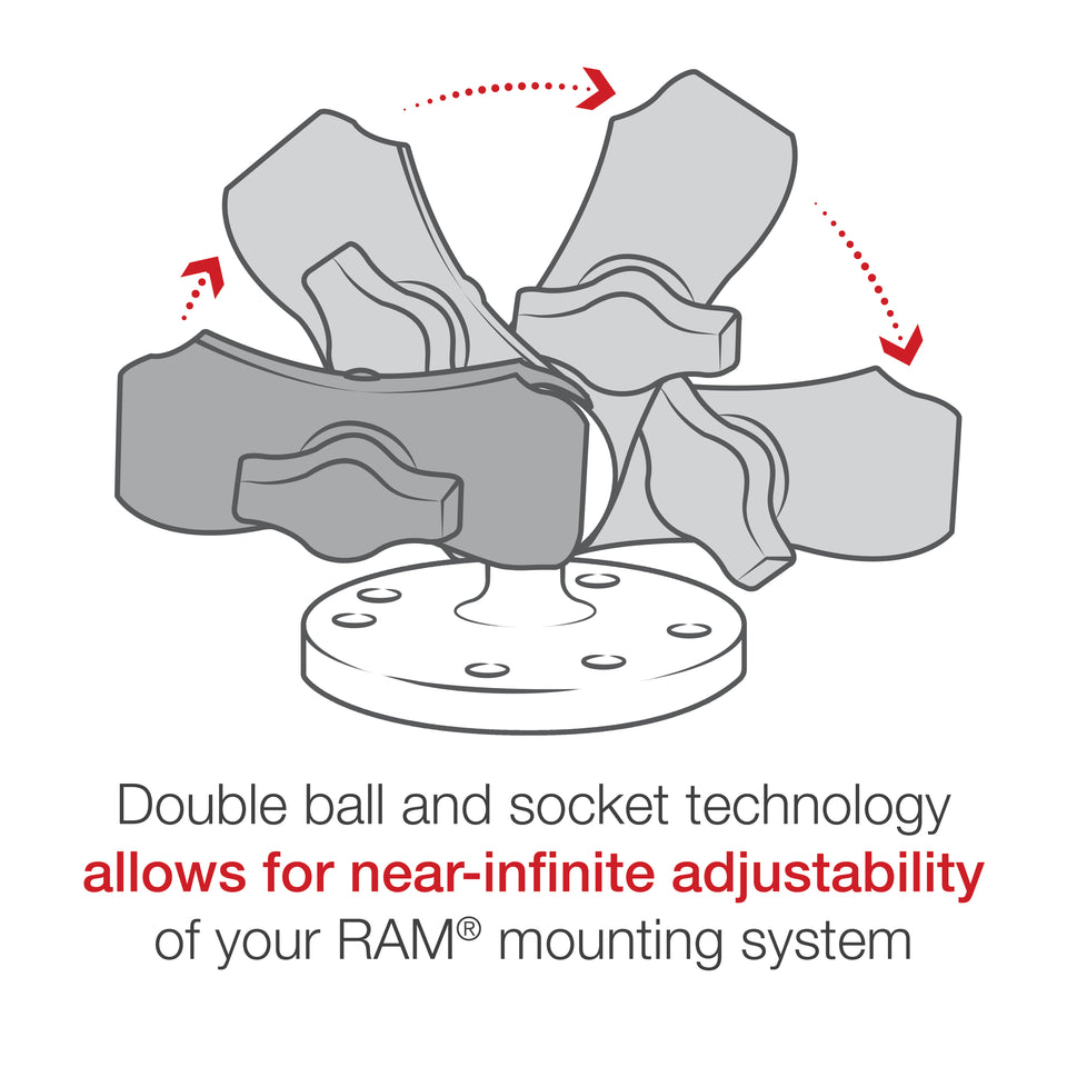 RAM® Double Socket Arm - B Size Short – RAM Mounts