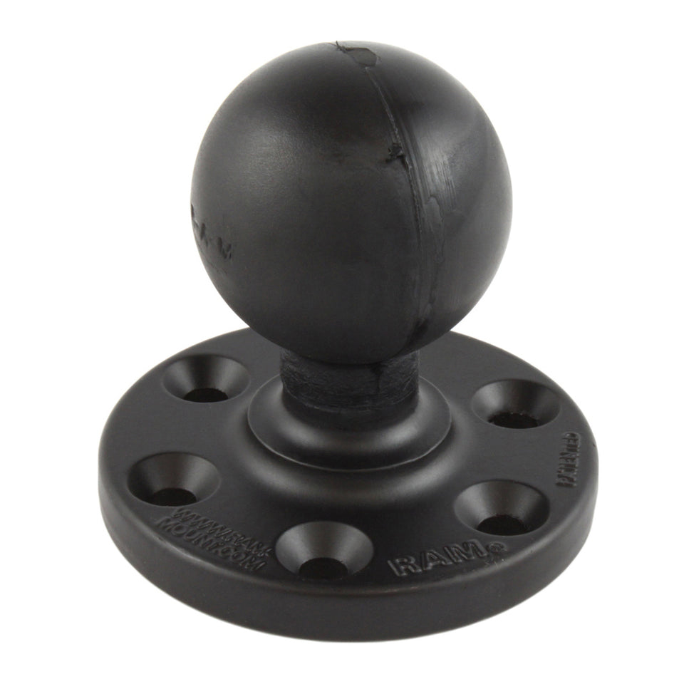 RAM® Large Round Plate with 6-Hole Pattern and Ball - D Size – RAM Mounts