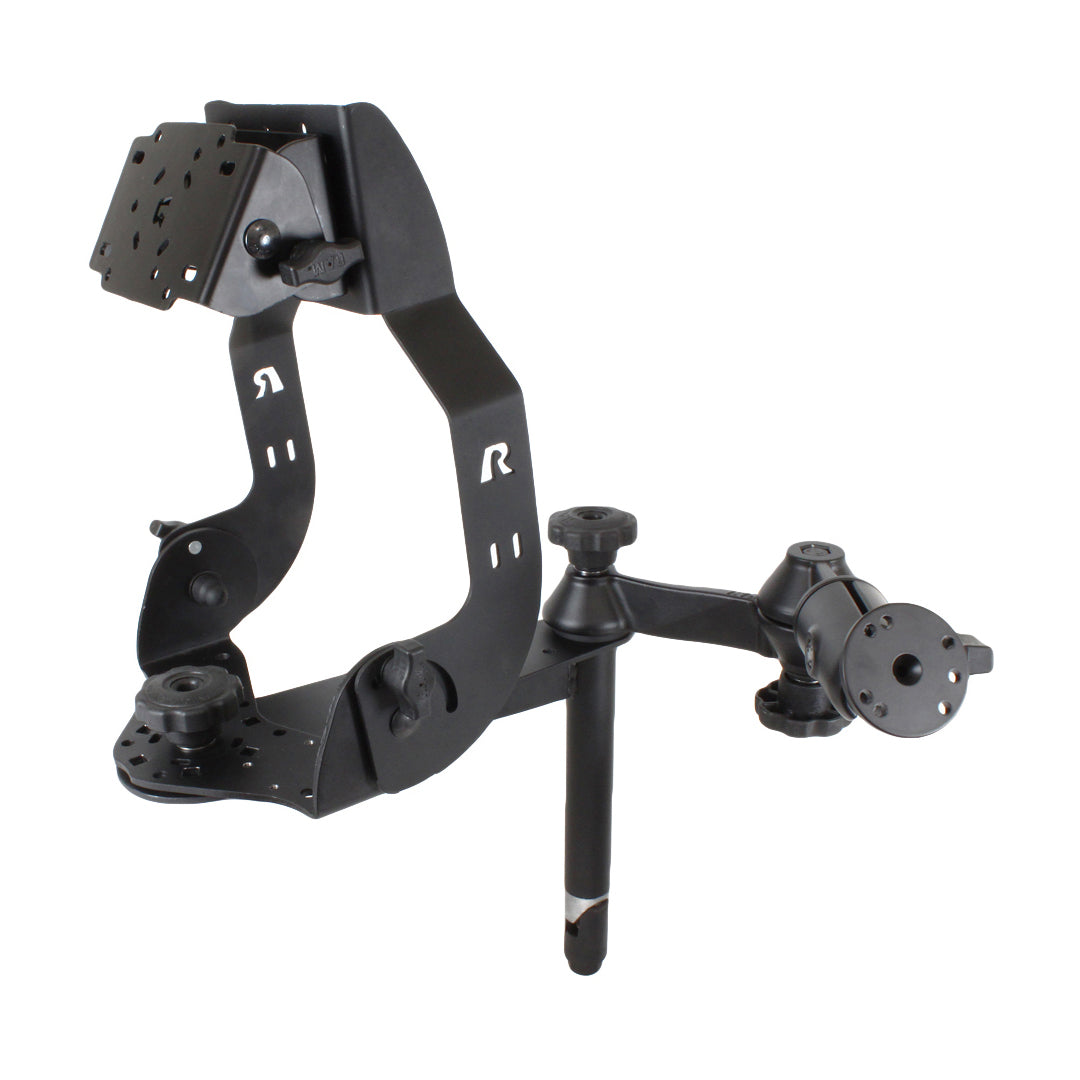 RAM® MDT Display Mount with Long Flange, Swing Arms & 8" Upper Pole ...