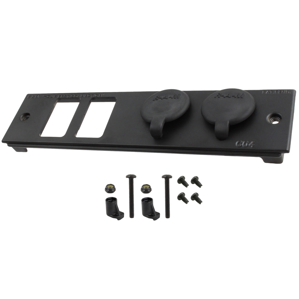 RAM® Tough-Box™ 2" Faceplate with Two Switch Ports & 12V Receptacles ...