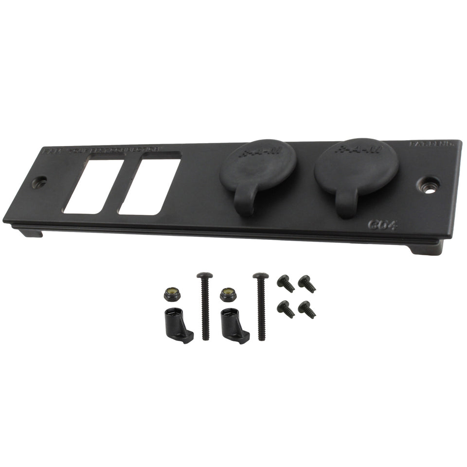 RAM® Tough-Box™ 2" Faceplate with Two Switch Ports & 12V Receptacles ...