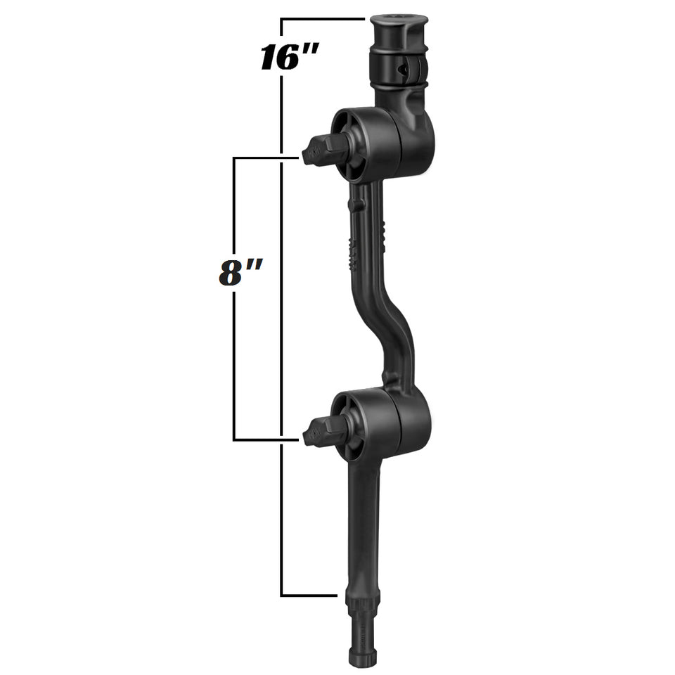 RAM ROD® HD Fishing Rod Holder with 6" Spline Post and Dual Track Base ...
