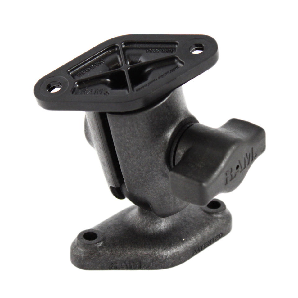 RAM® Composite Single Ball Mount with Diamond Plate – RAM Mounts