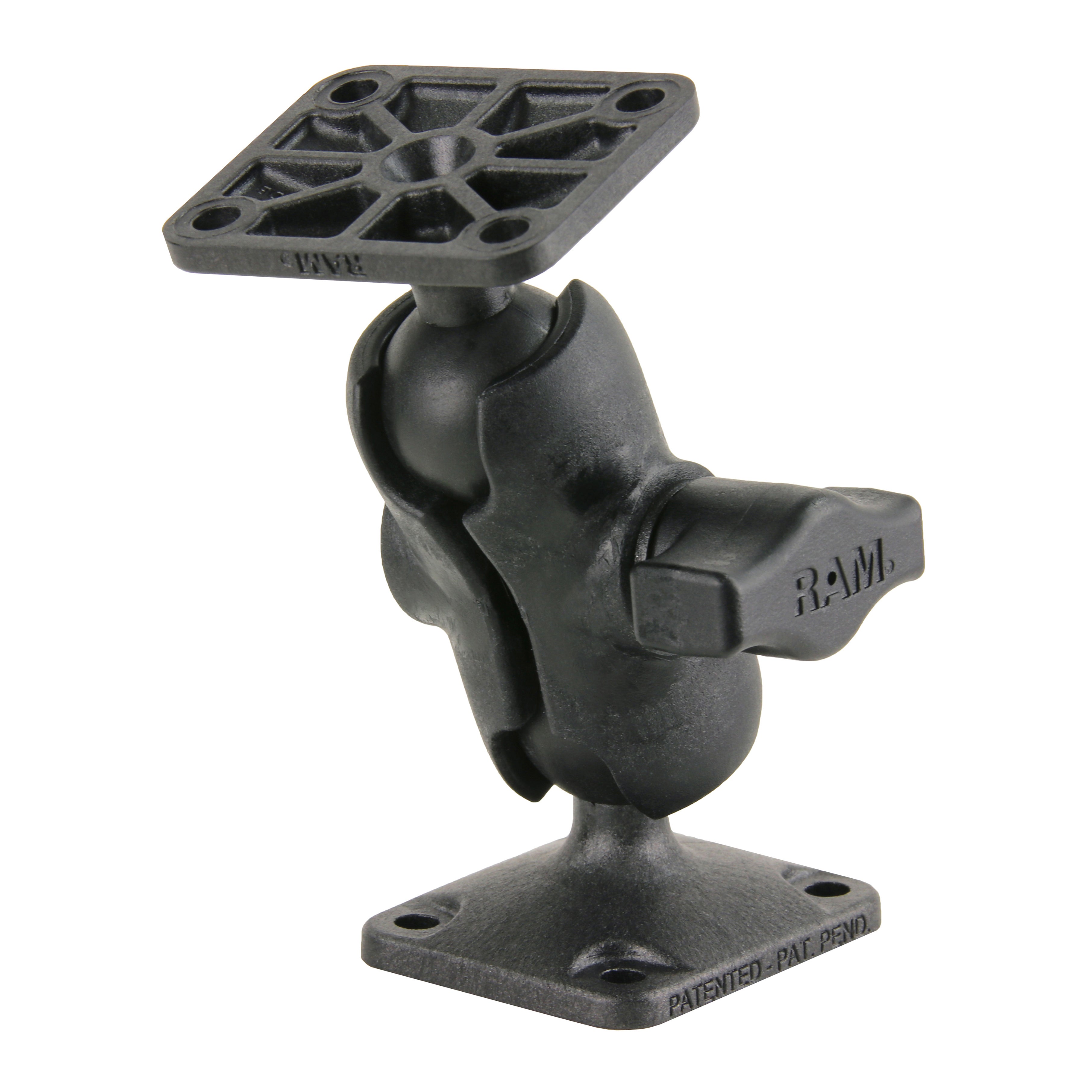 RAM® Composite Double Ball Mount with Rectangle AMPS Plates - Short ...