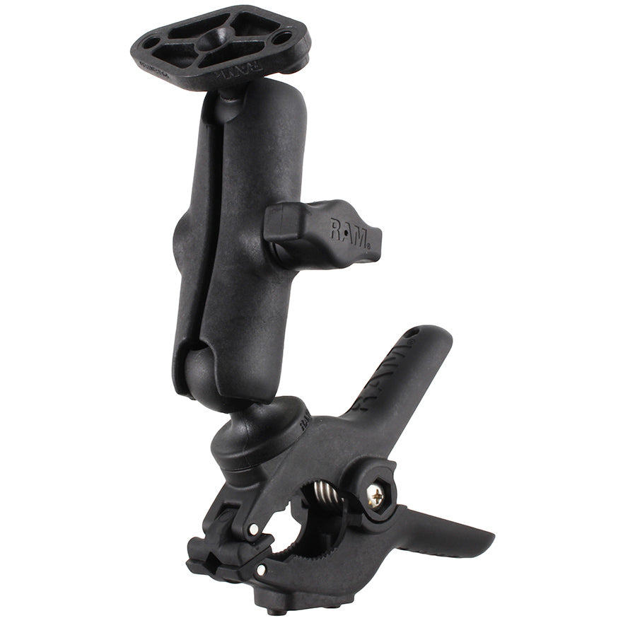RAM® Tough-Clamp™ Large Double Ball mount with Diamond Plate – RAM Mounts