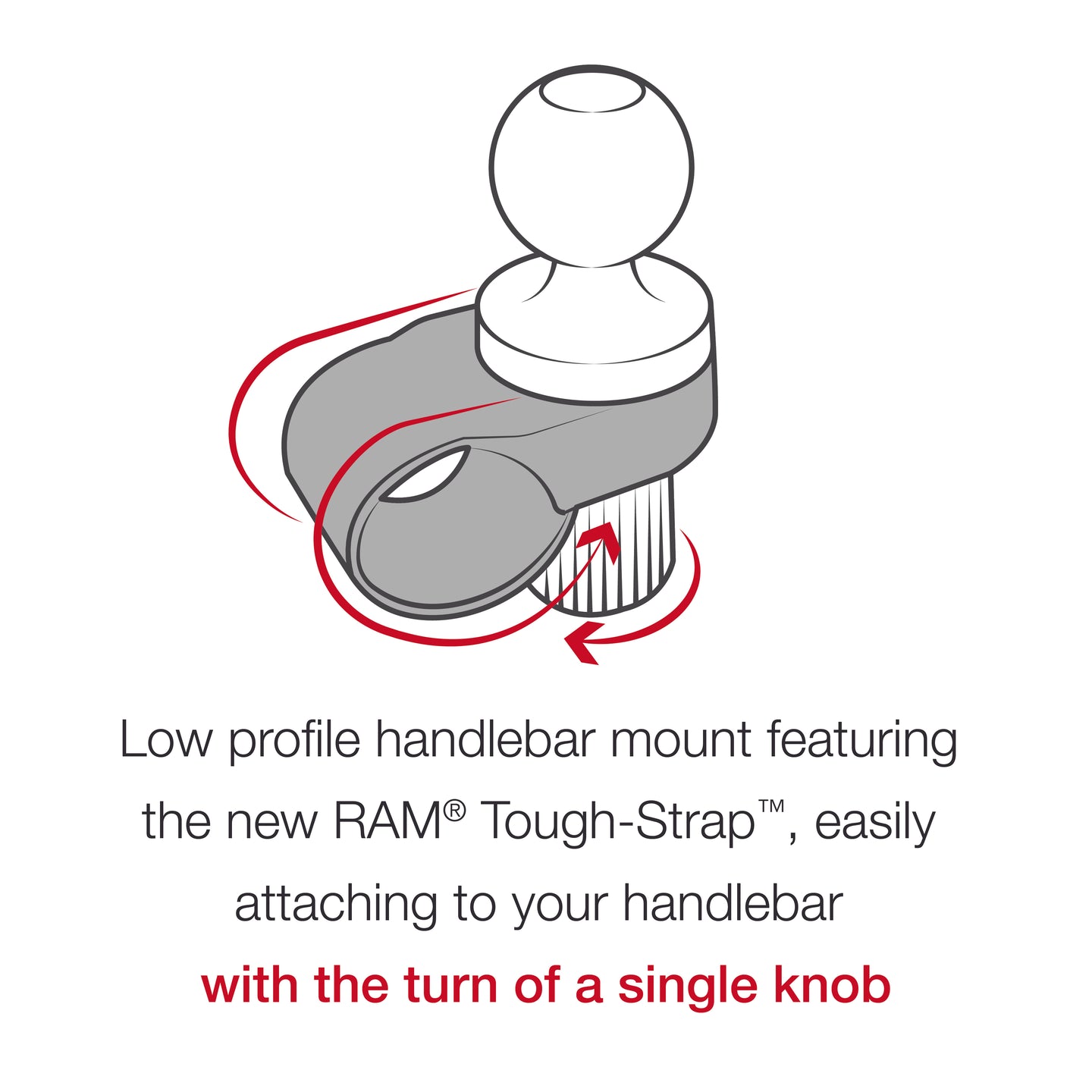 RAM® Tough-Strap™ Handlebar Ball Base – RAM Mounts