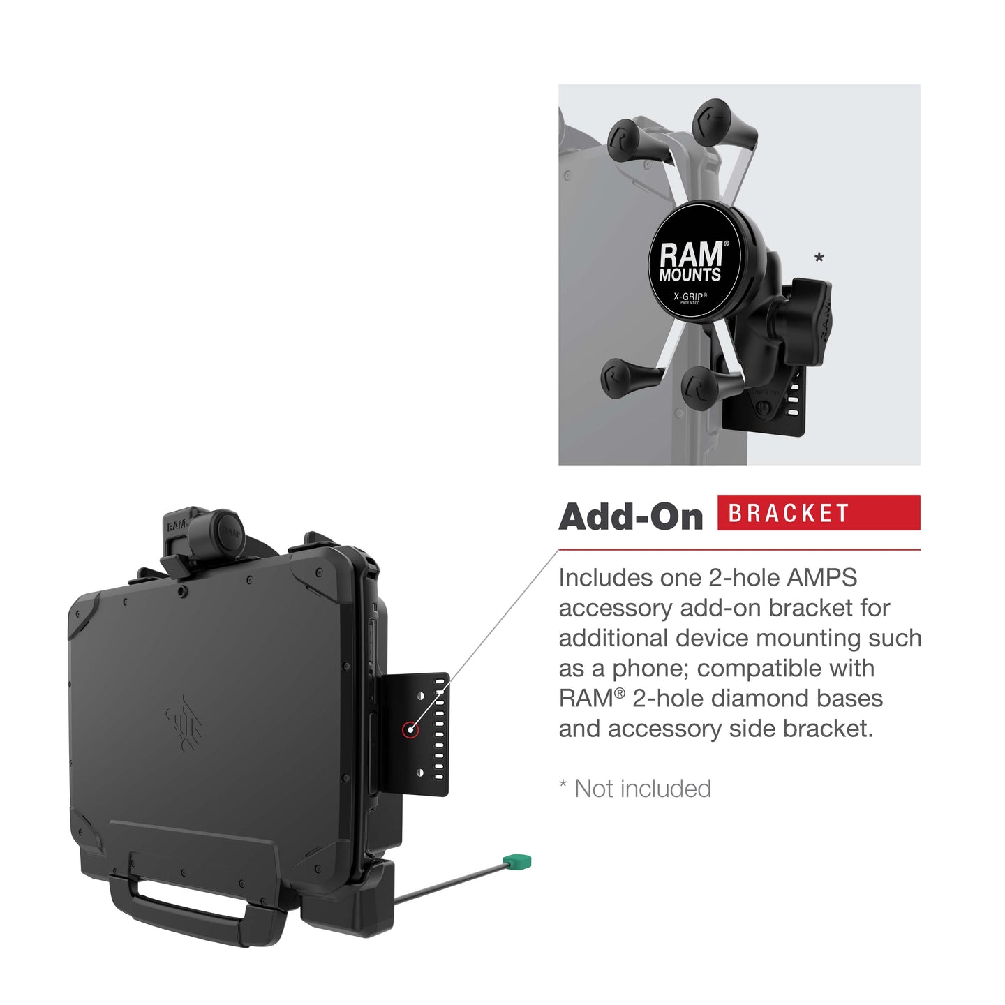 RAM® Power + Data Dock for Zebra ET8x 2-in-1 Tablet – RAM Mounts