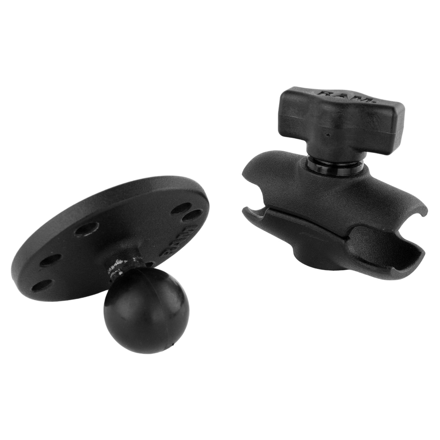 RAM® Double Socket Arm with Round Plate - B Size Short – RAM Mounts